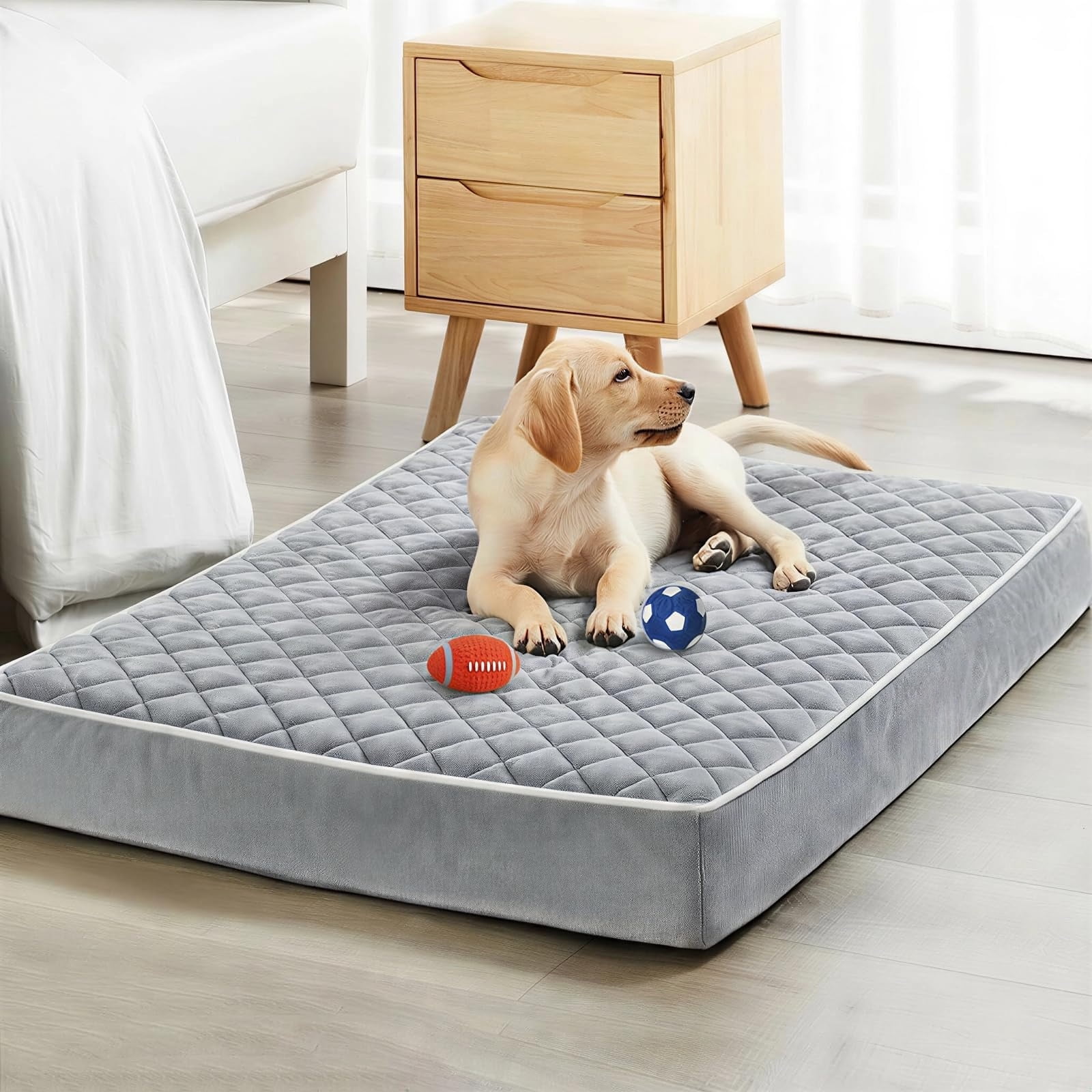 36x27 Inches Orthopedic Waterproof Large Dog Bed and Washable Senior ...