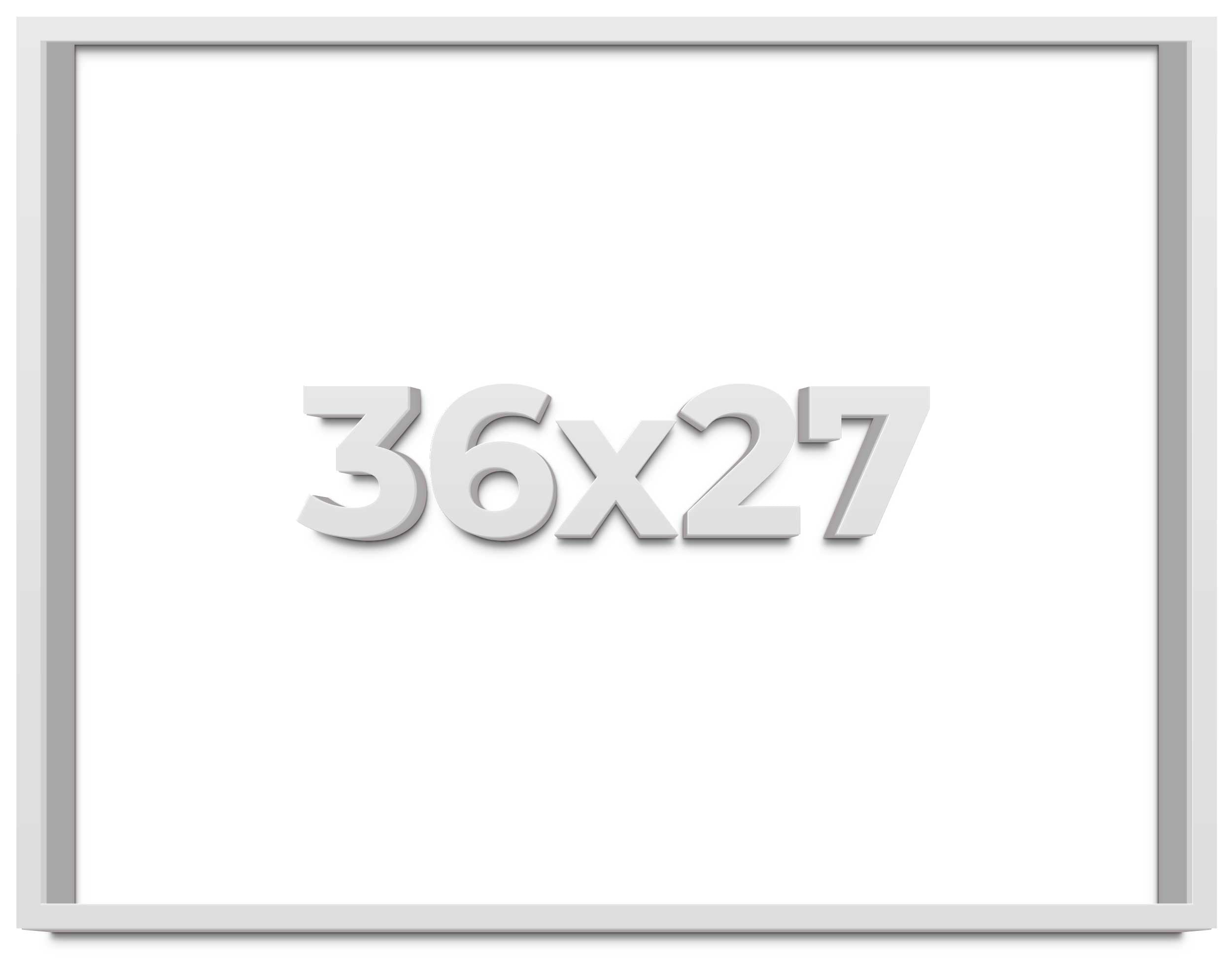 36x27 Shadow Box Frame White | 2 Inches Deep Real Wood Contemporary ...