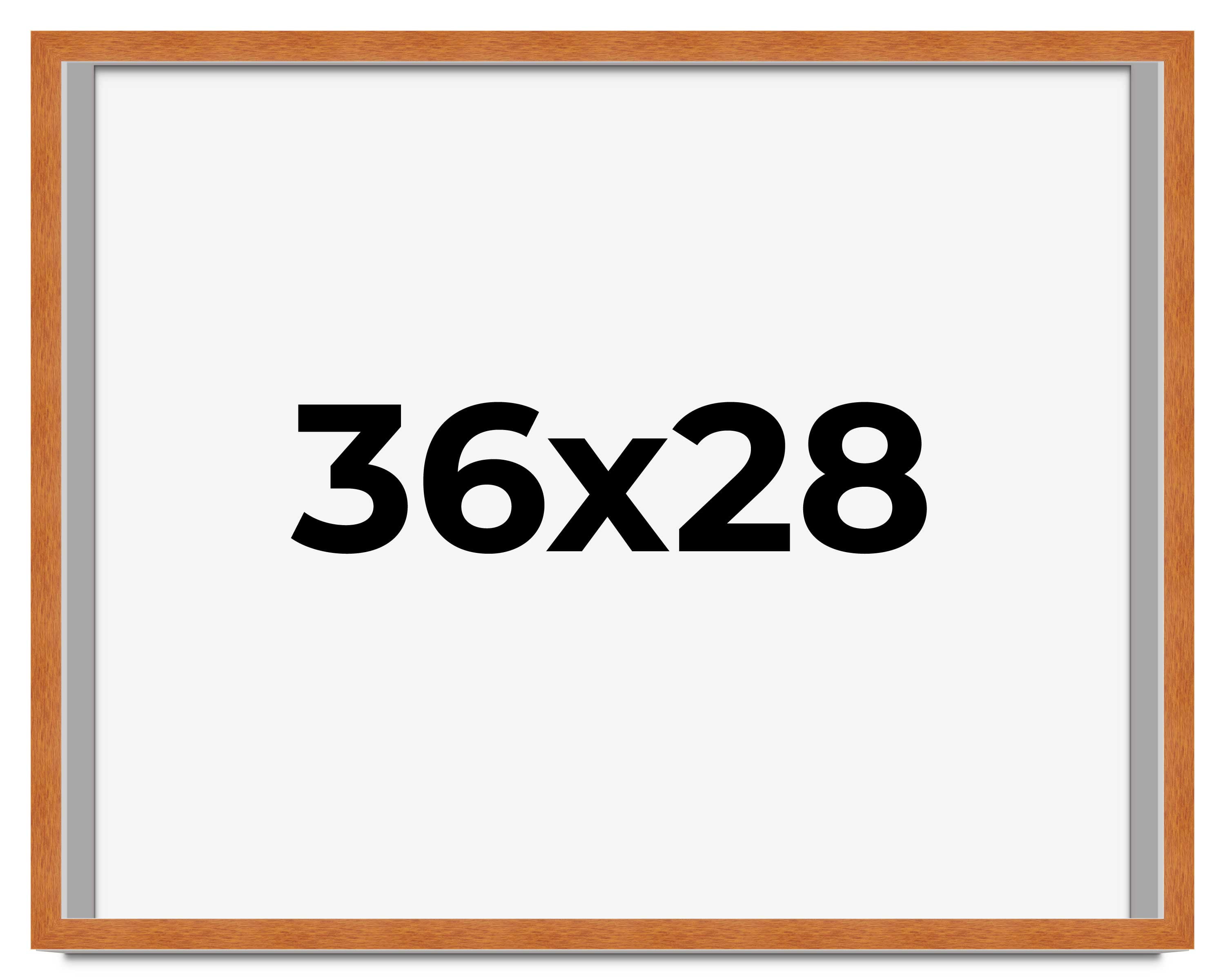 36x28 Shadow Box Frame Brown | 0.875 Inches Deep Real Wood Contemporary ...