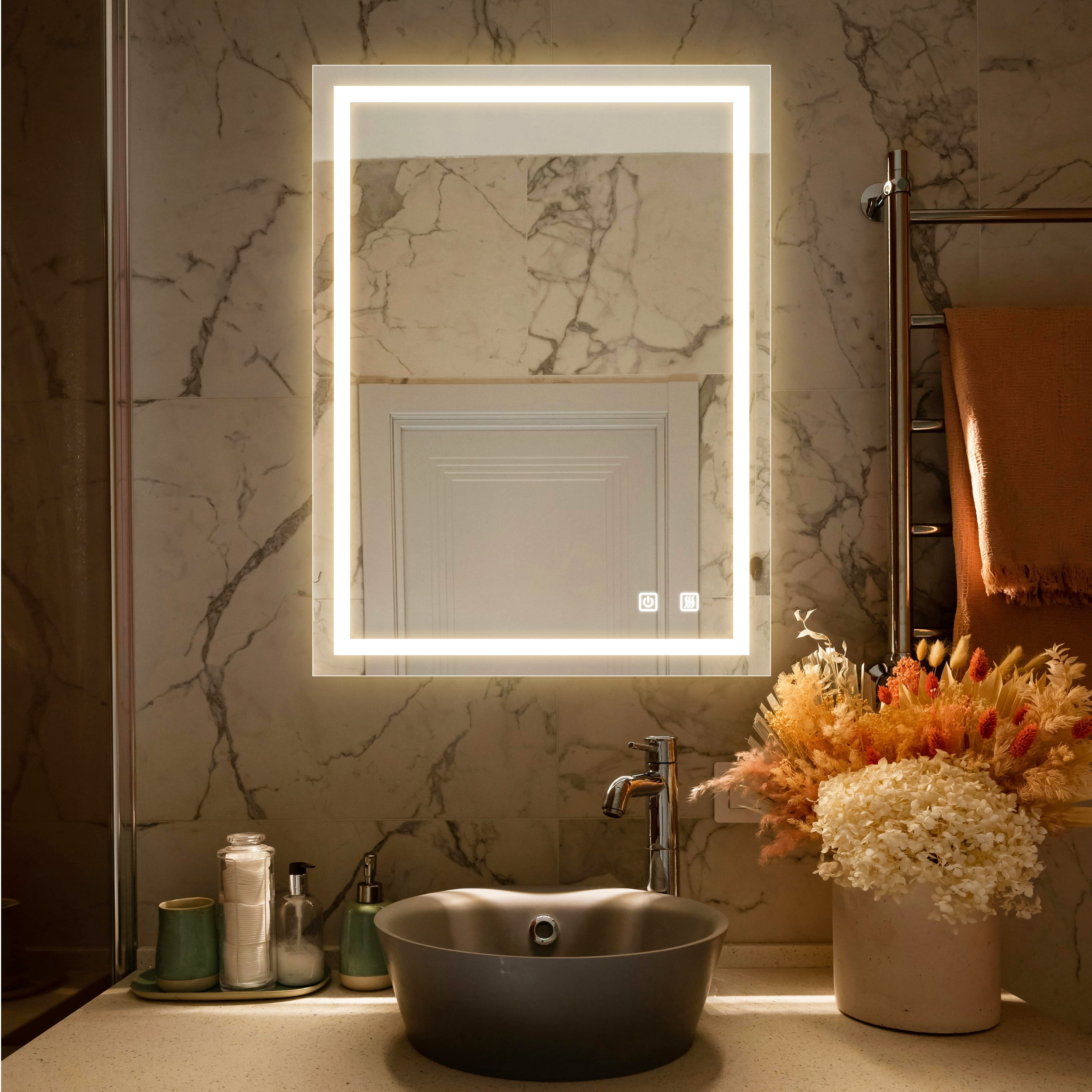 36x28 inch Bathroom Led Classy Vanity Mirror with focused backplane ...