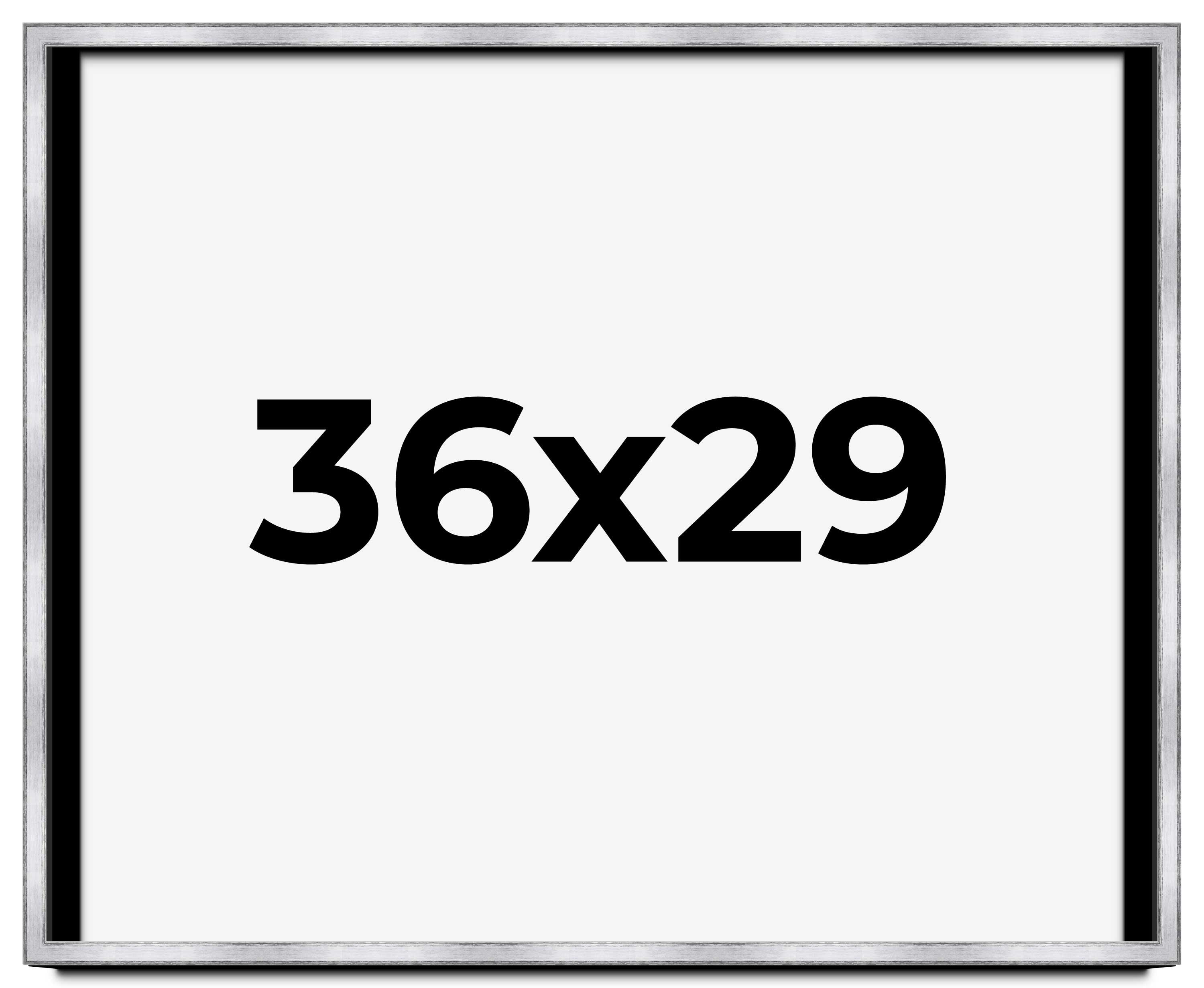 36x29 Shadow Box Frame Silver | 1.375 Inches Deep Real Wood ...