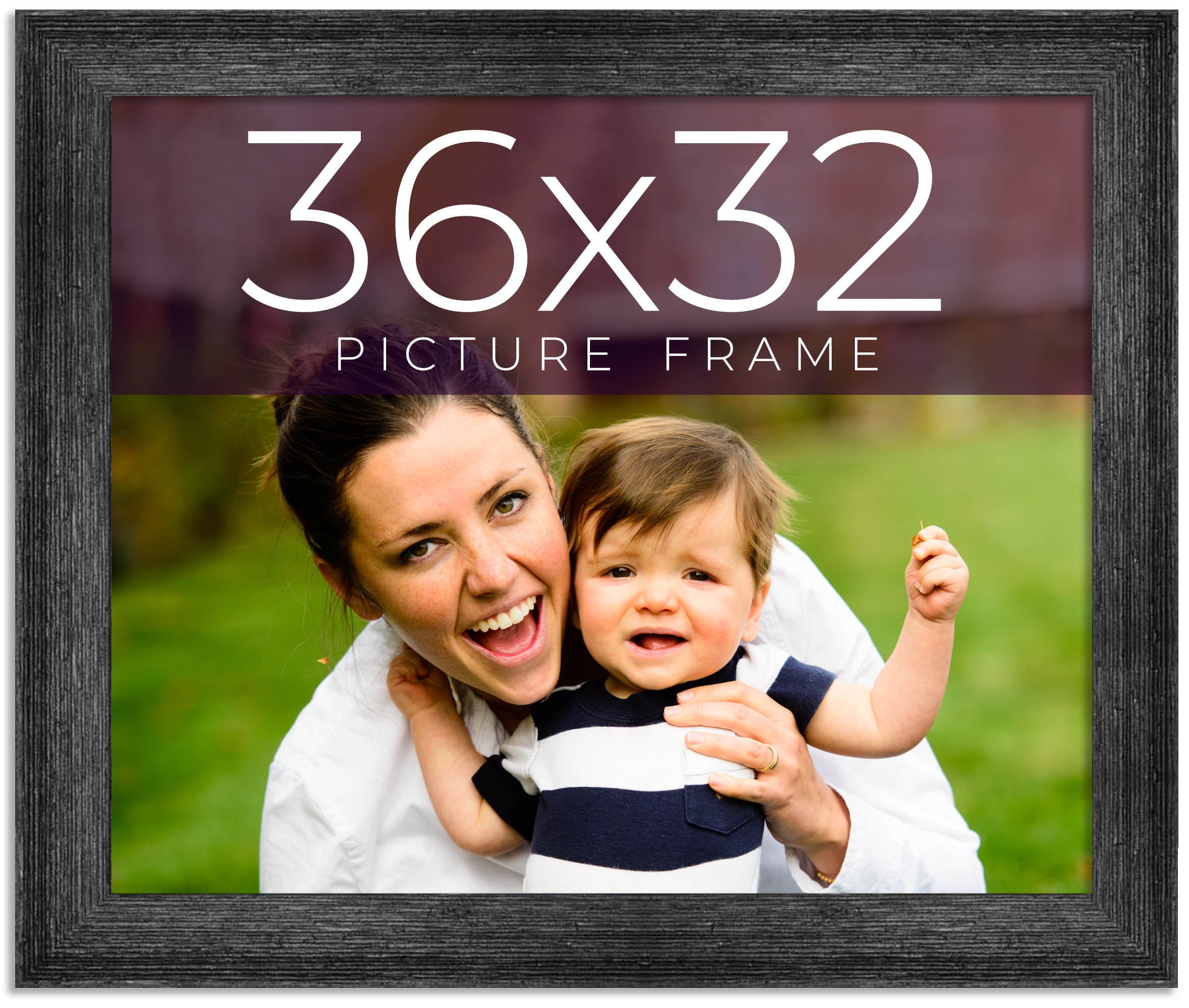36x32 Frame Black Real Wood Picture Frame Width 1.5 inches | Interior ...