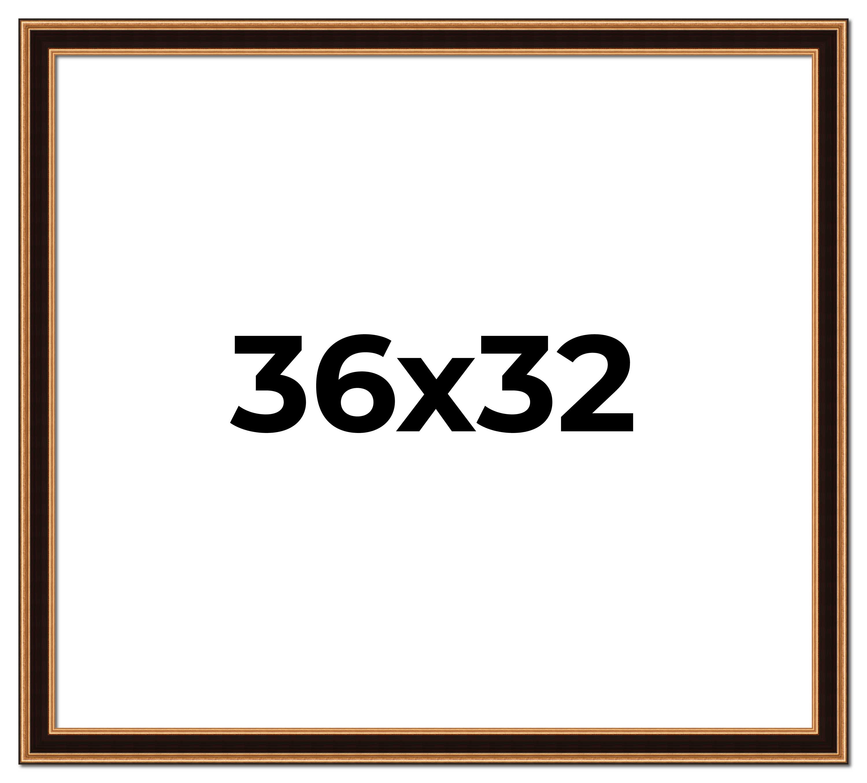 36x32 Frame Gold Brown Plein Air Vintage Solid Wood Picture Frame | 1. ...