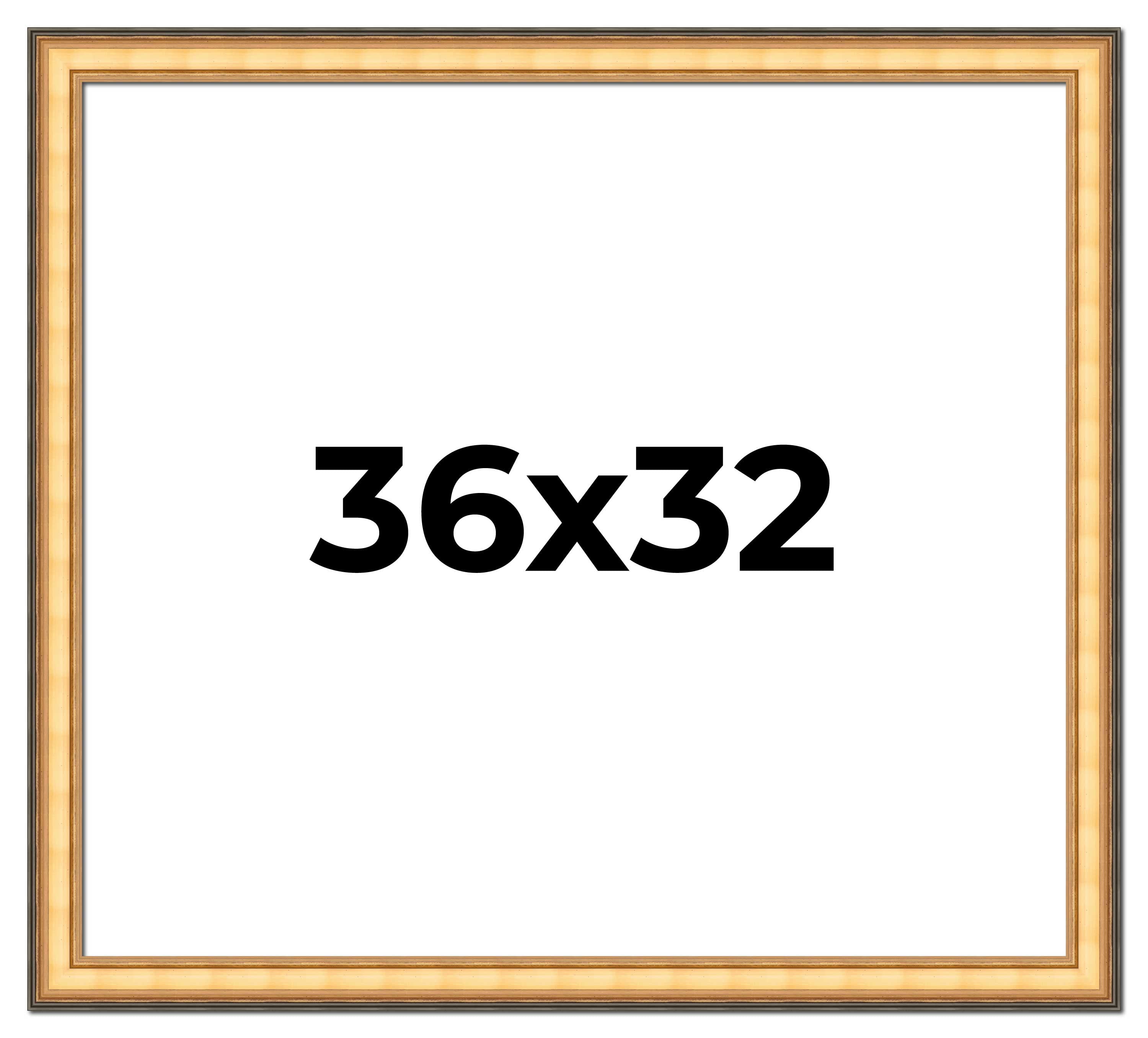 36x32 Frame Gold Plein Aire Solid Wood Picture Frame Width 2 Inches ...