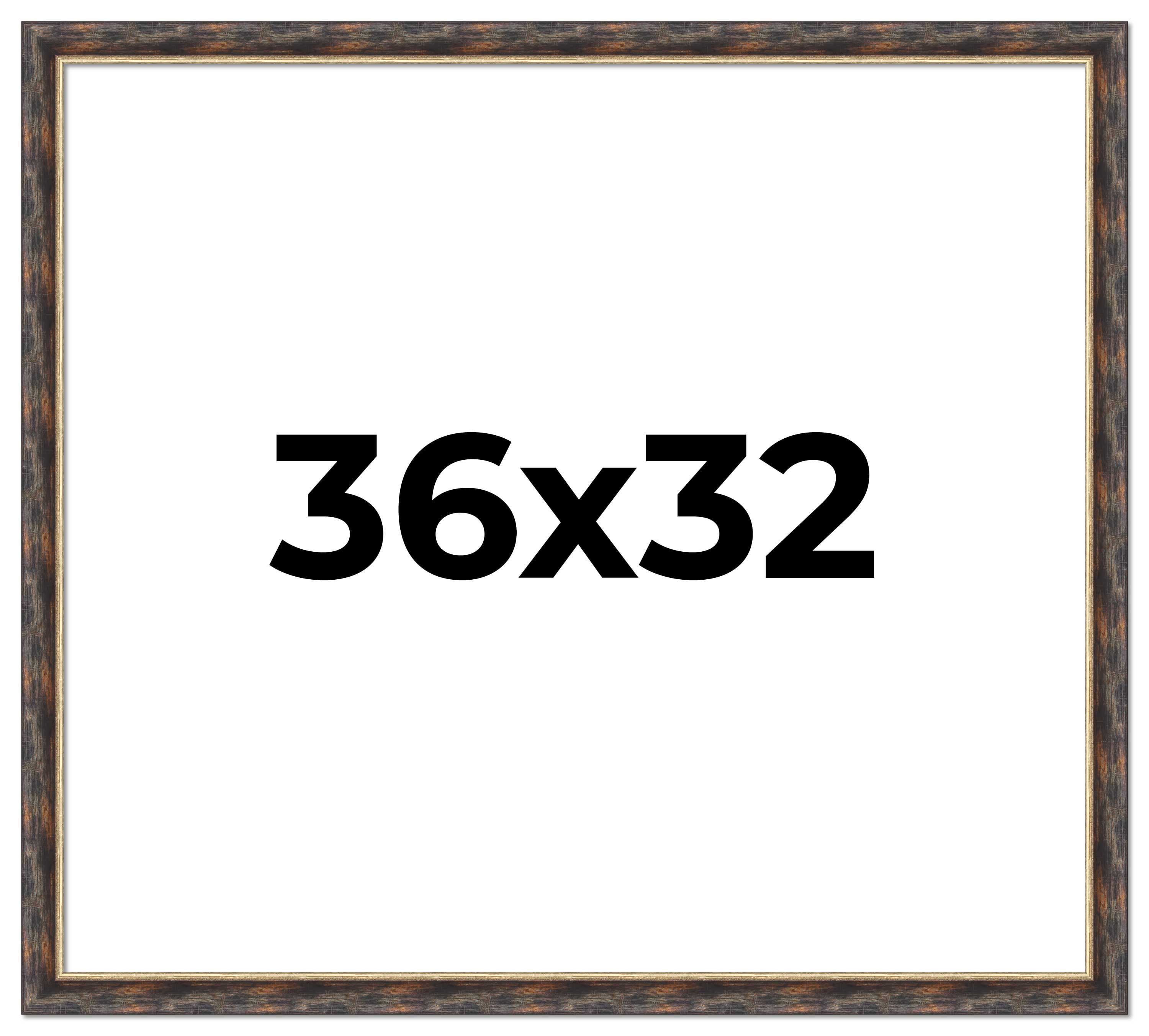 36x32 Frame Gold Real Wood Picture Frame Width 1.5 inches | Interior ...