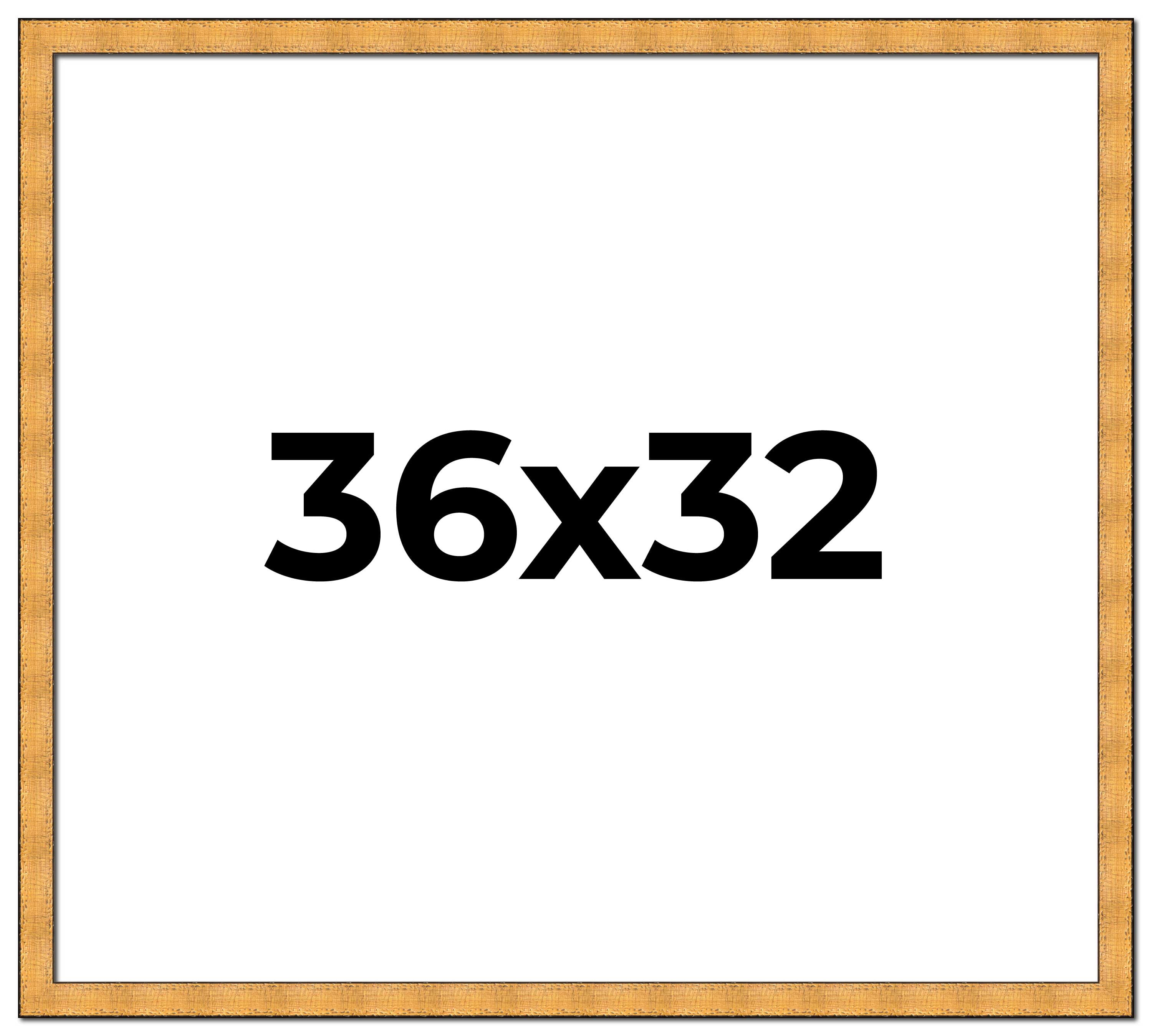 36x32 Frame Gold Rustic Solid Wood Picture Frame | 1.25 Inch Wide ...