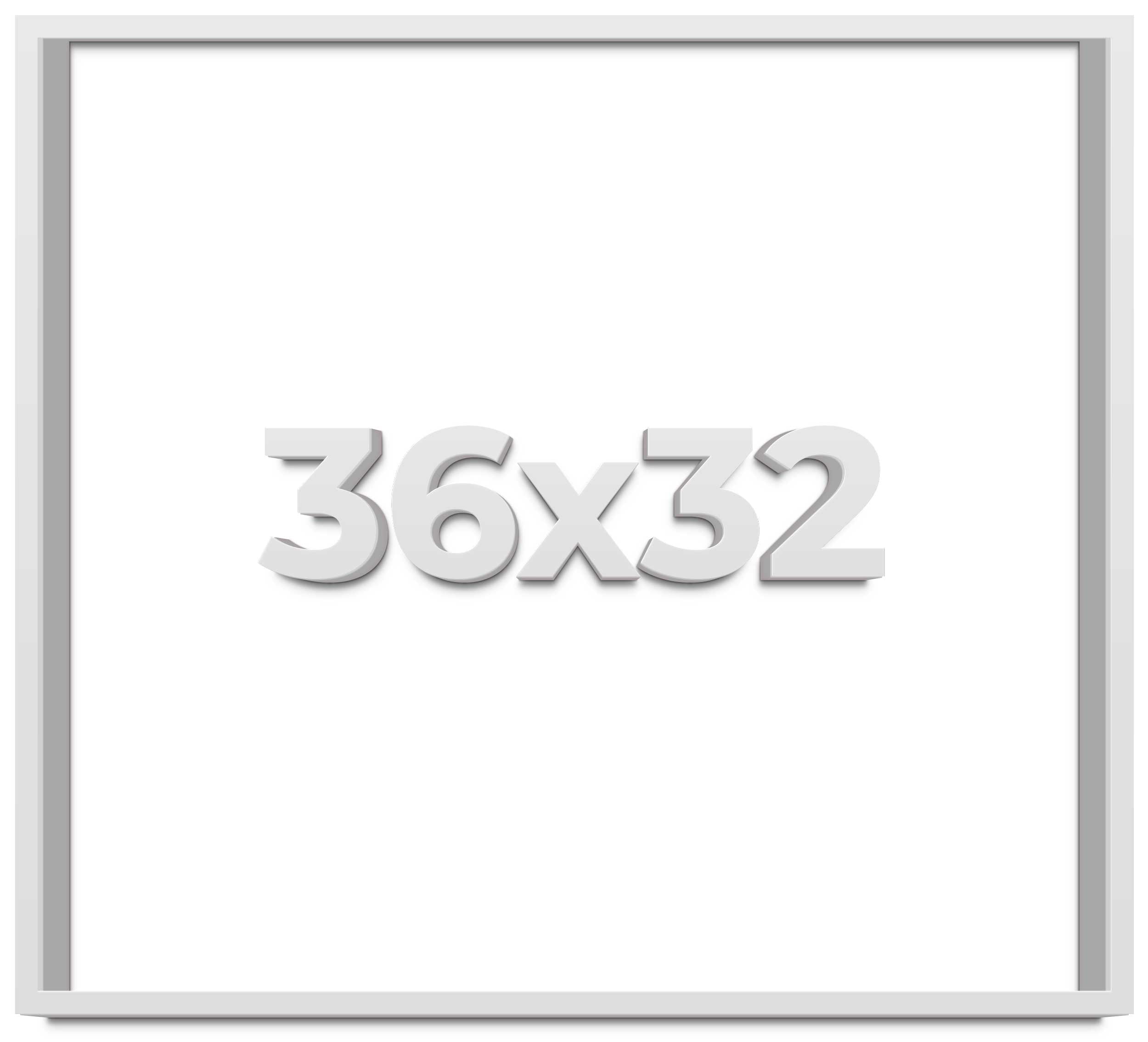 36x32 Shadow Box Frame White | 2 Inches Deep Real Wood Contemporary ...