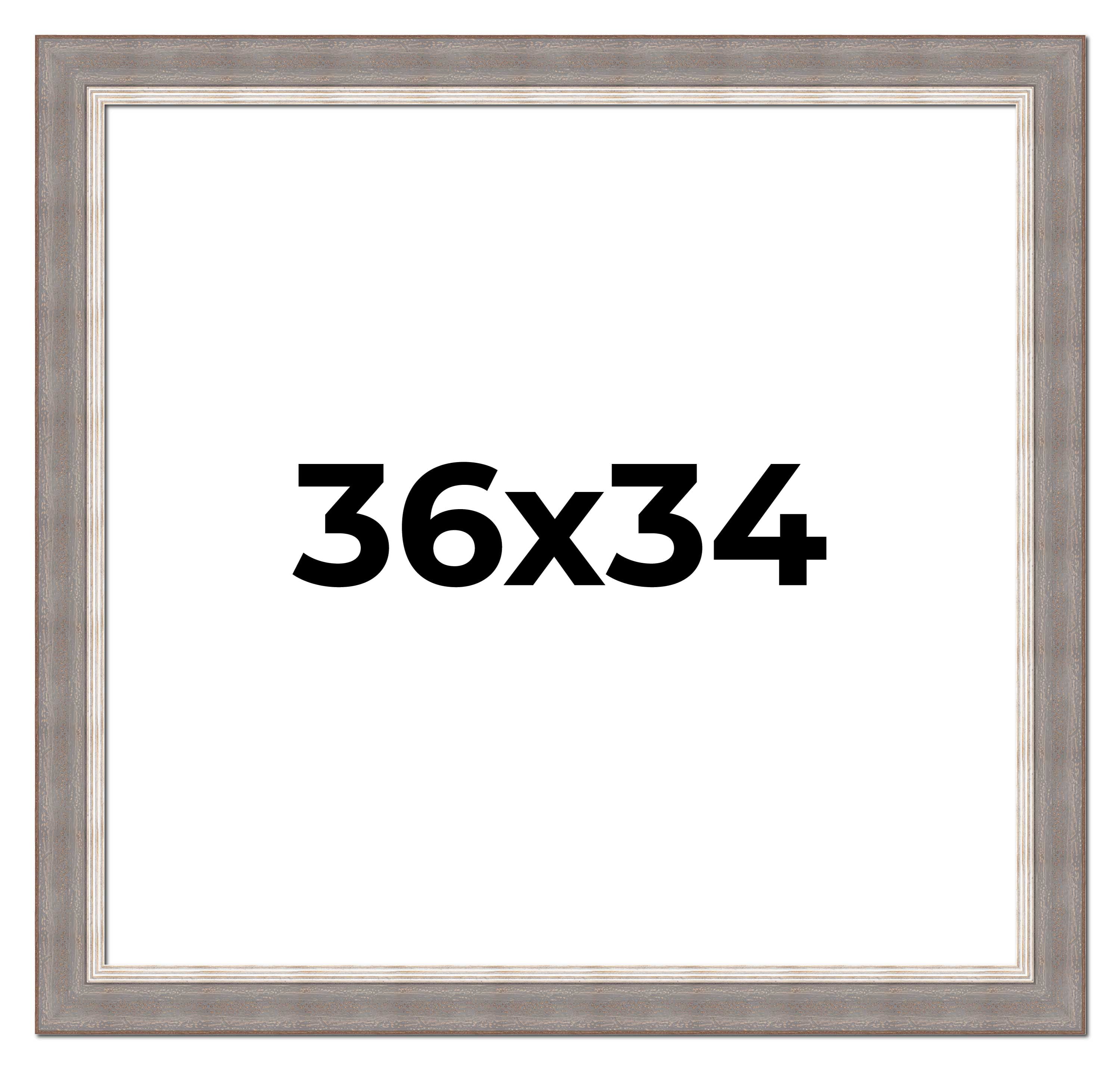 36x34 Frame Grey Real Wood Picture Frame Width 2.75 Inches | Interior ...
