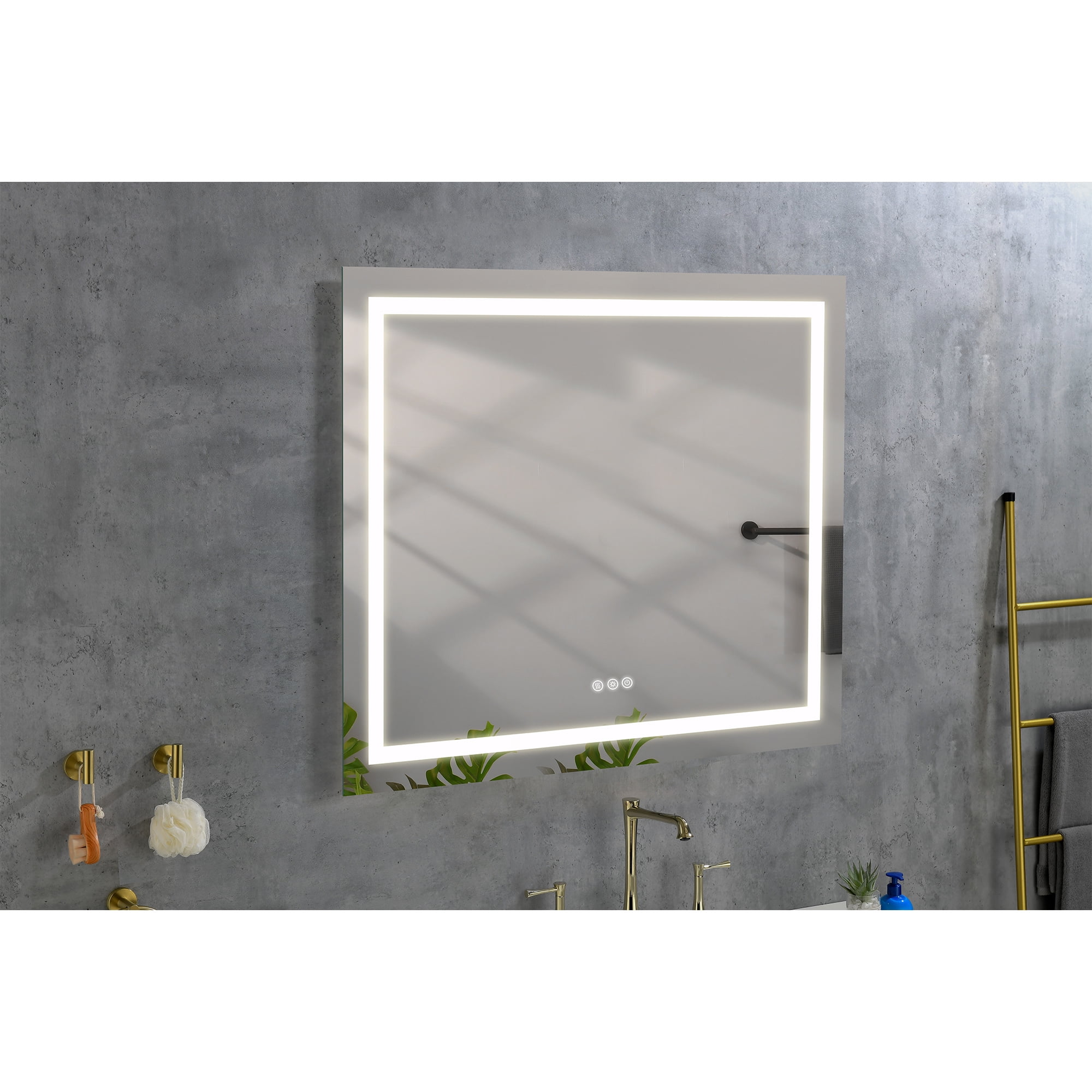 36x36 Inch LED Bathroom Mirror with Frontlit and Backlit, Wall Mounted ...