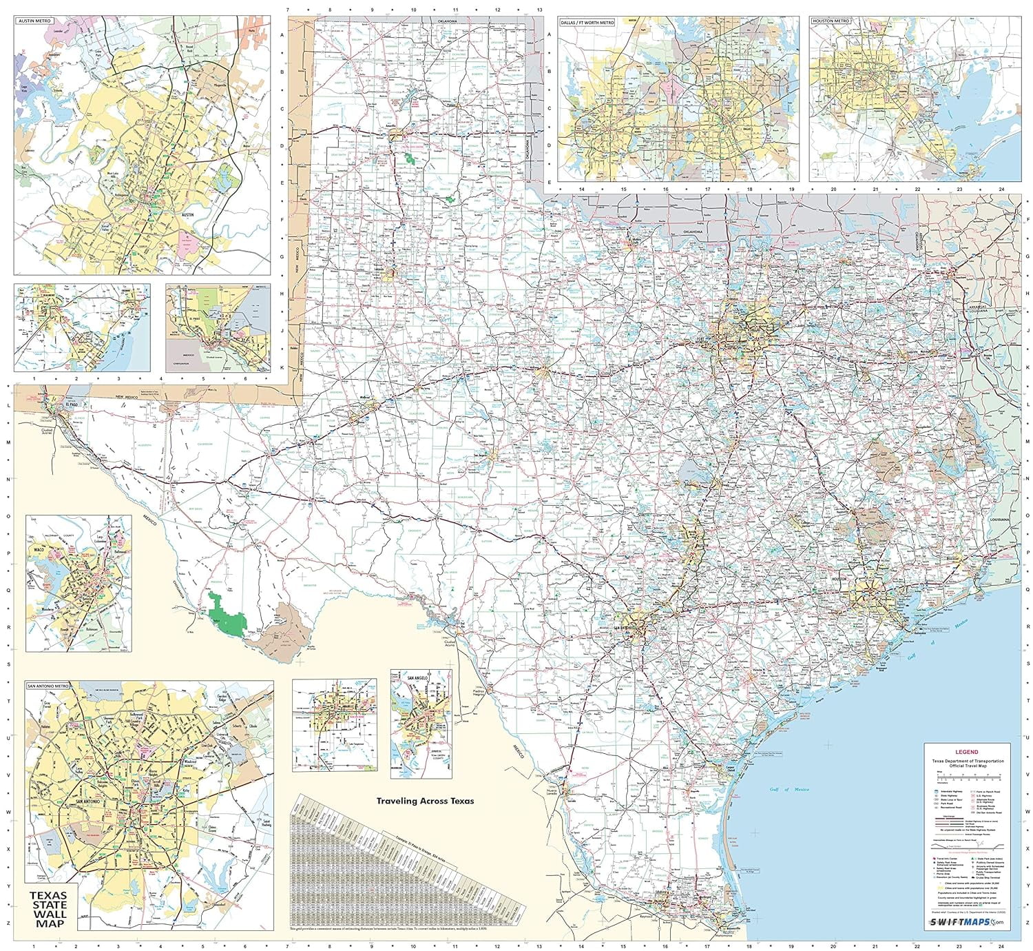 36x42 Texas State Official Executive Laminated Wall Map - Walmart.com