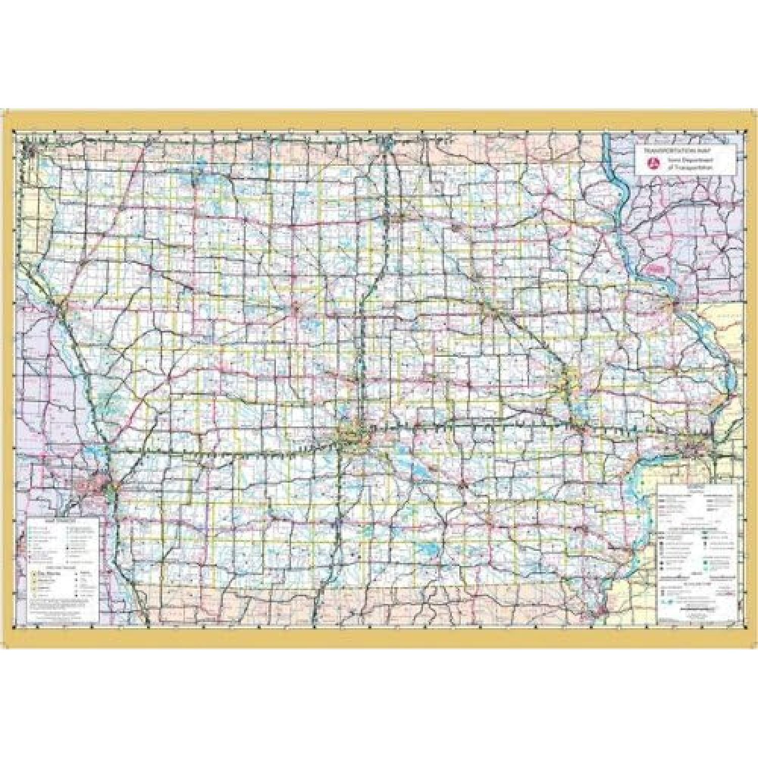 36x60 Iowa State Official Executive Laminated Wall Map - Walmart.com