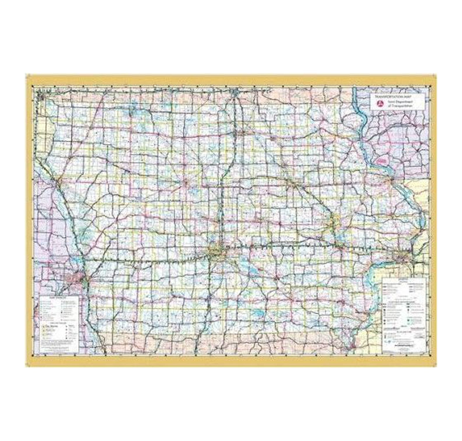36x60 Iowa State Official Executive Laminated Wall Map - Walmart.com