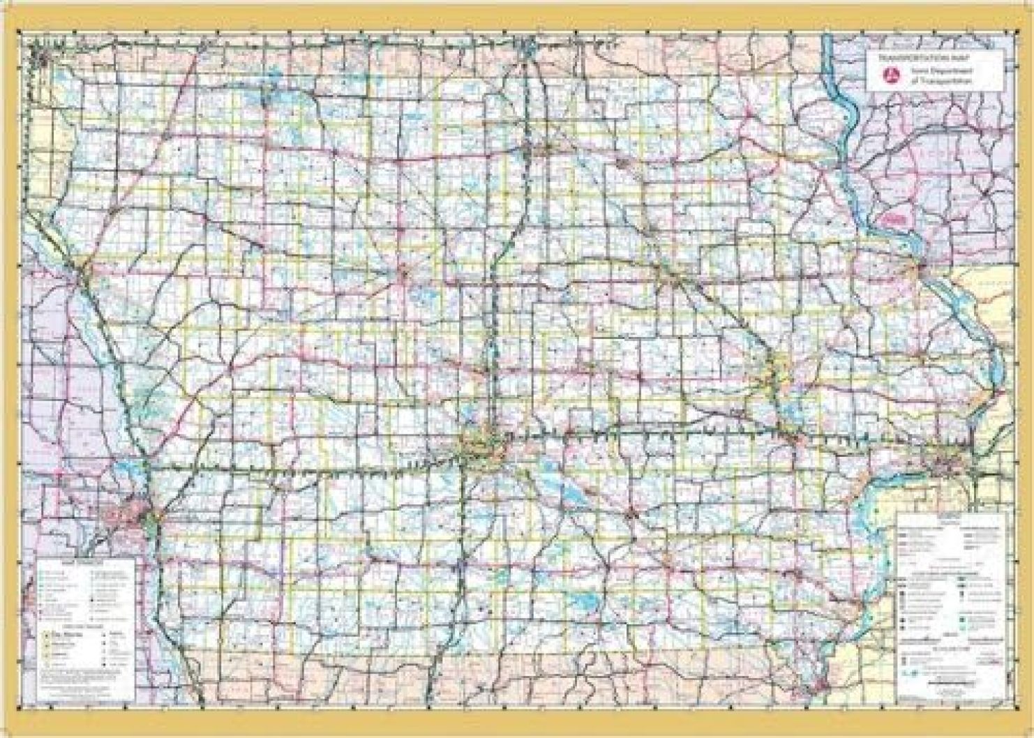 36x60 Iowa State Official Executive Laminated Wall Map - Walmart.com