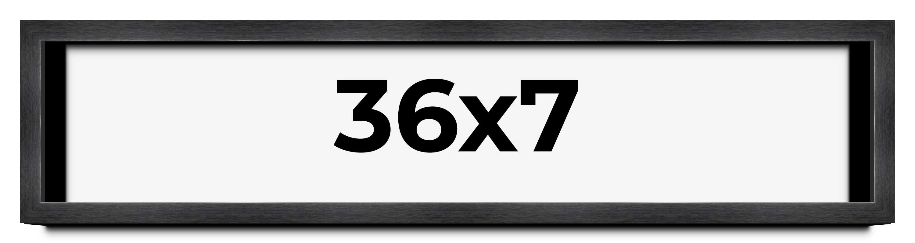 36x7 Frame Black Charcoal Grey Wood Textured Picture Frame | 0.75 Inch ...