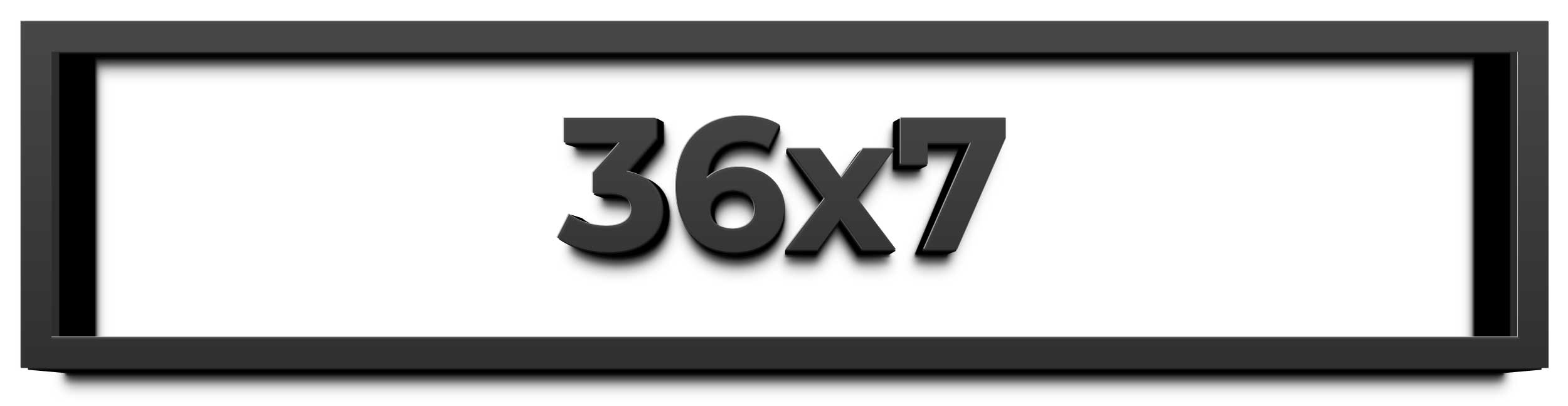 36x7 Shadow Box Frame Black | 1 inches Deep Real Wood Contemporary ...