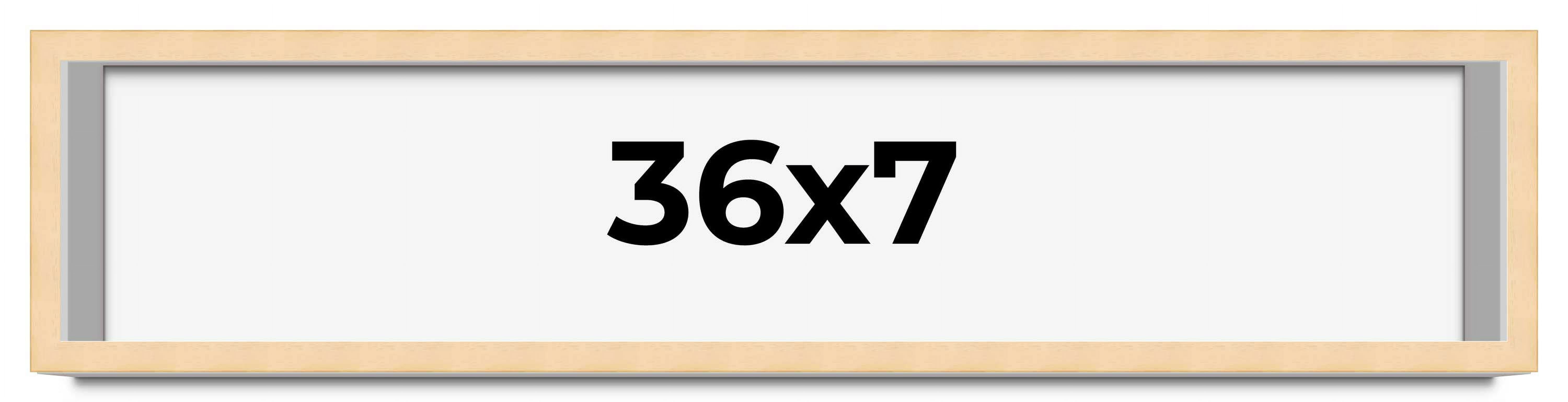 36x7 Shadow Box Frame Brown | 0.875 Inches Deep Real Wood Contemporary ...