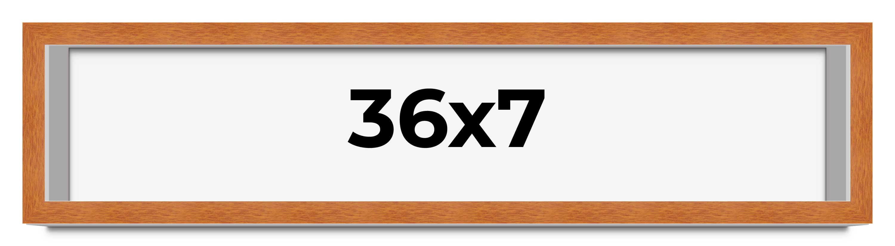 36x7 Shadow Box Frame Brown | 0.875 Inches Deep Real Wood Contemporary ...
