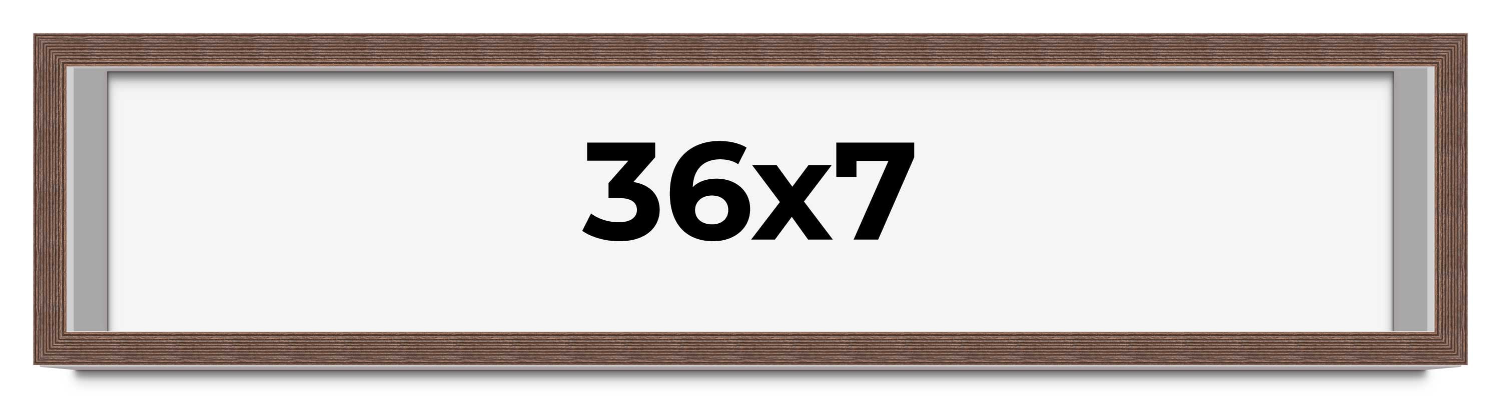 36x7 Shadow Box Frame Brown | 1.125 inches Deep Real Wood Rustic ...