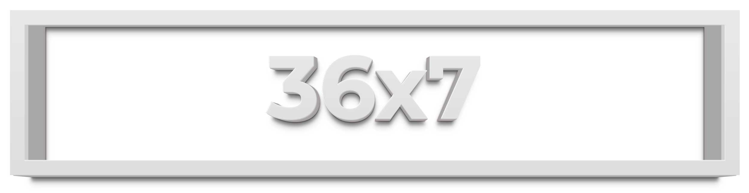 36x7 Shadow Box Frame White | 2 Inches Deep Real Wood Contemporary ...