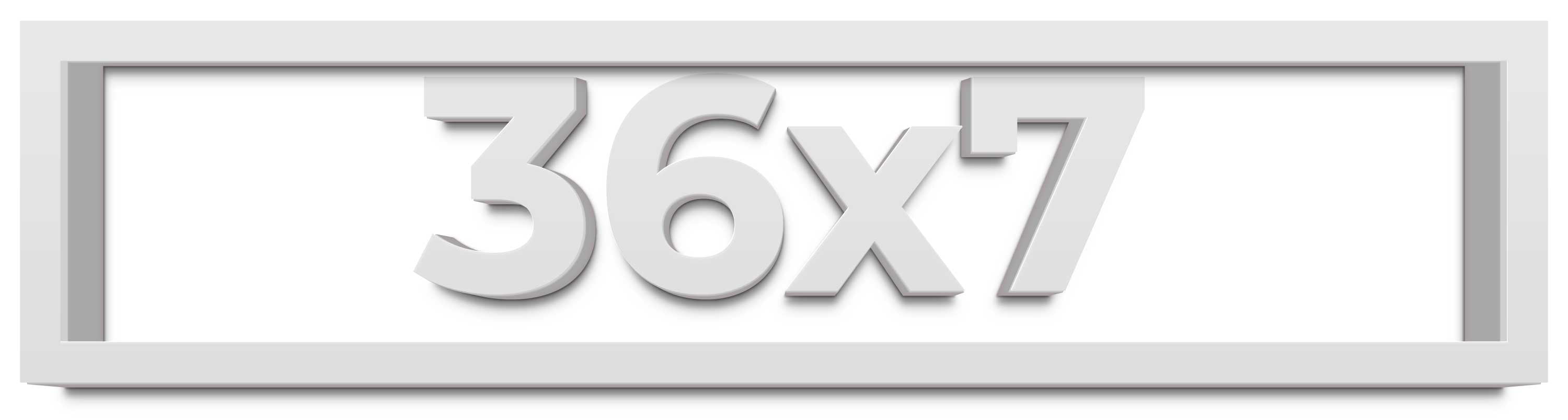 36x7 Shadow Box High Gloss White Display Frame | 1.625 Inches Deep | 1 ...