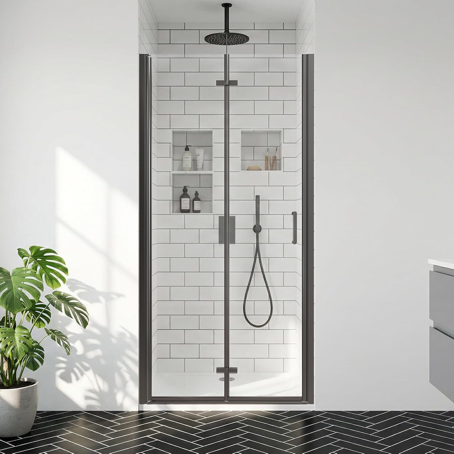 36x72 Inch Semi-Frameless Pivot Shower Door | 1/4 Inch (6mm) Thick ...
