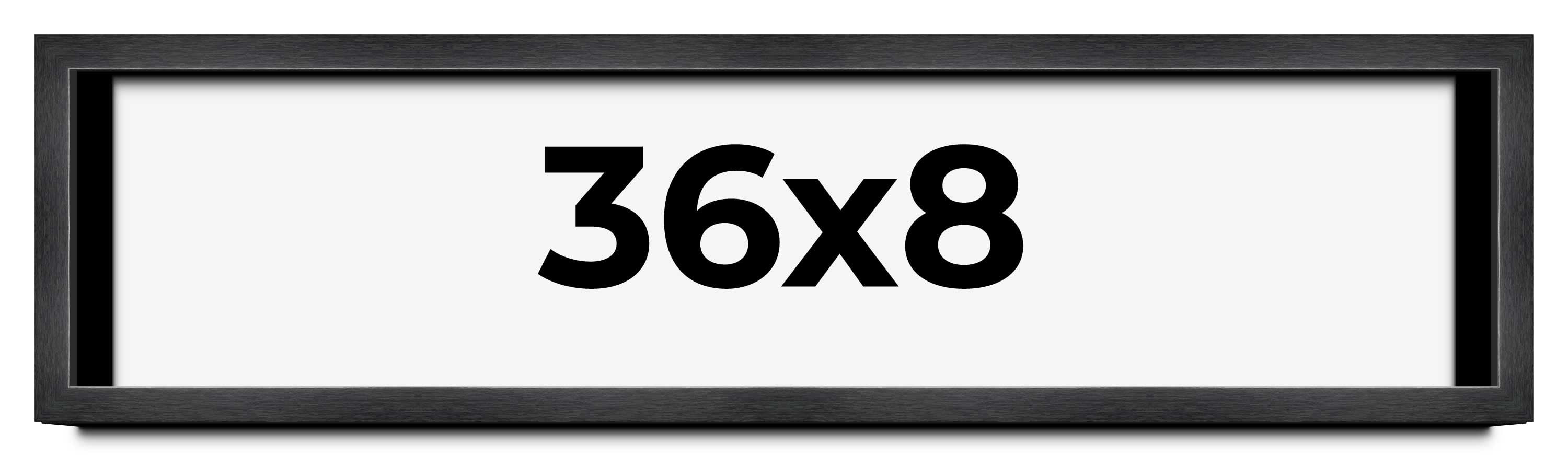 36x8 Frame Black Charcoal Grey Wood Textured Picture Frame | 0.75 Inch ...