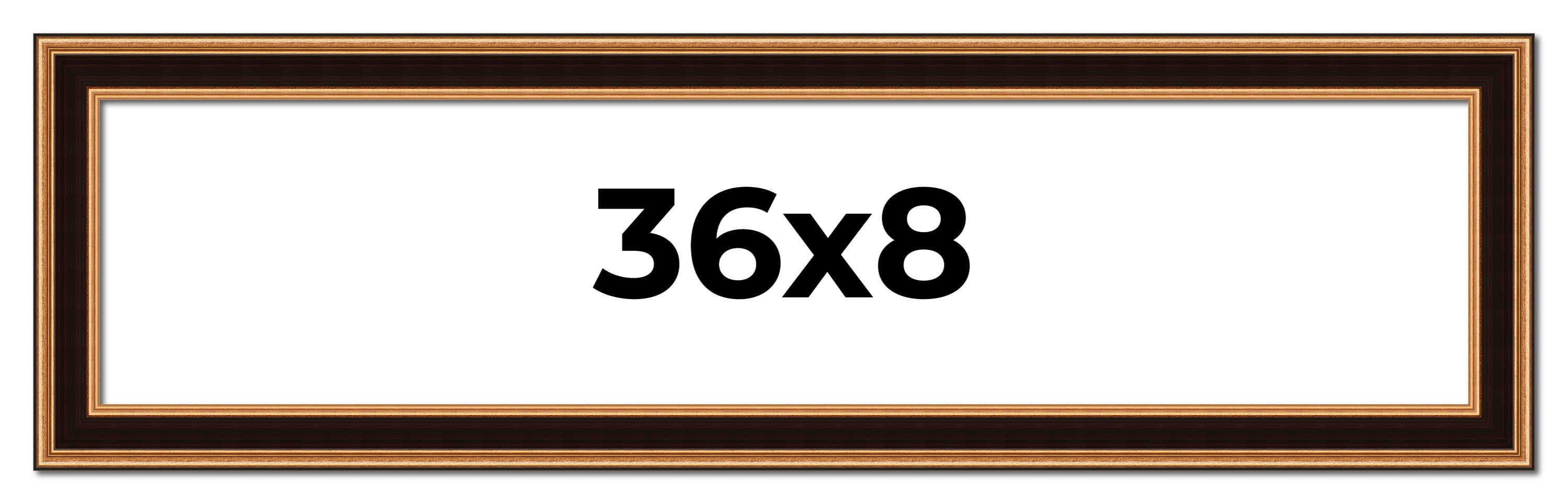 36x8 Frame Gold Brown Plein Air Vintage Solid Wood Picture Frame | 1.75 ...