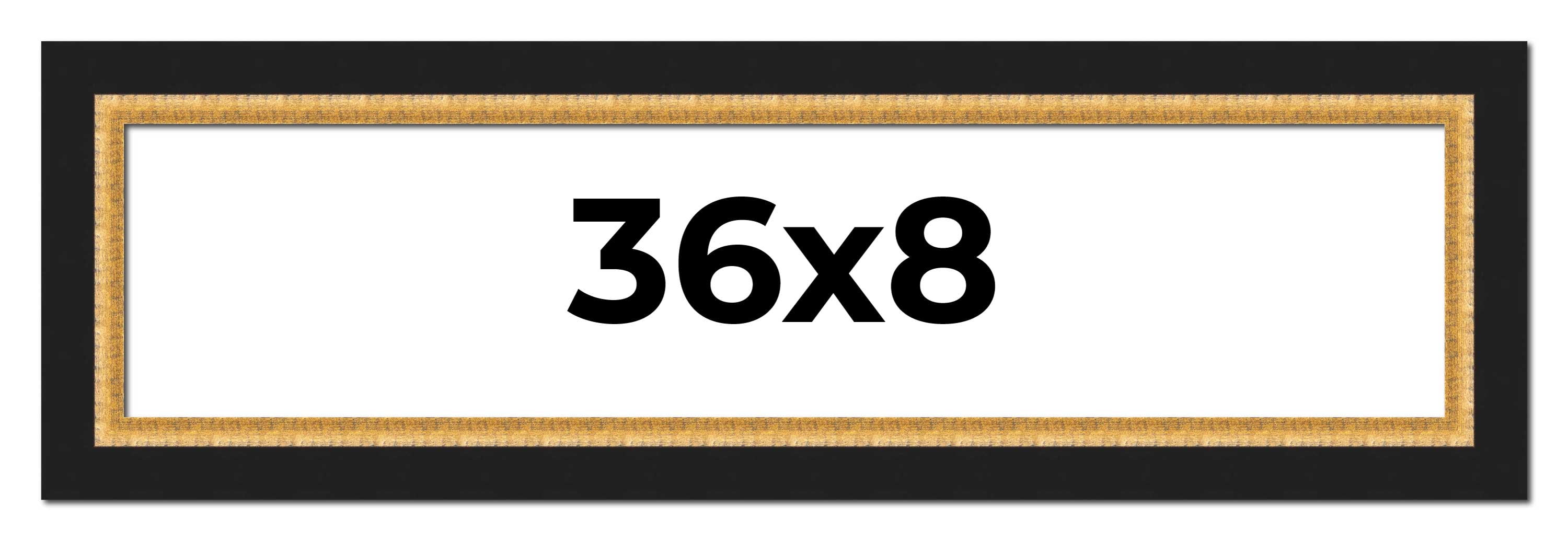 36x8 Frame Gold Real Wood Picture Frame Width 2.25 Inches | Interior ...