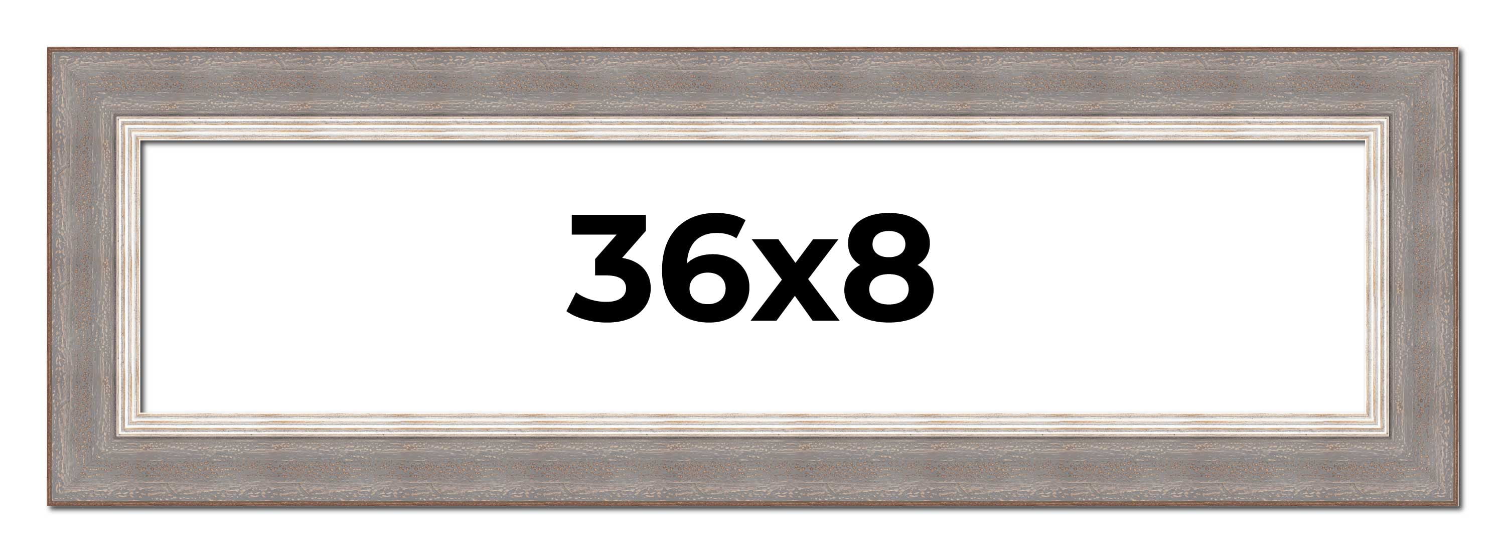 36x8 Frame Grey Real Wood Picture Frame Width 2.75 Inches | Interior ...