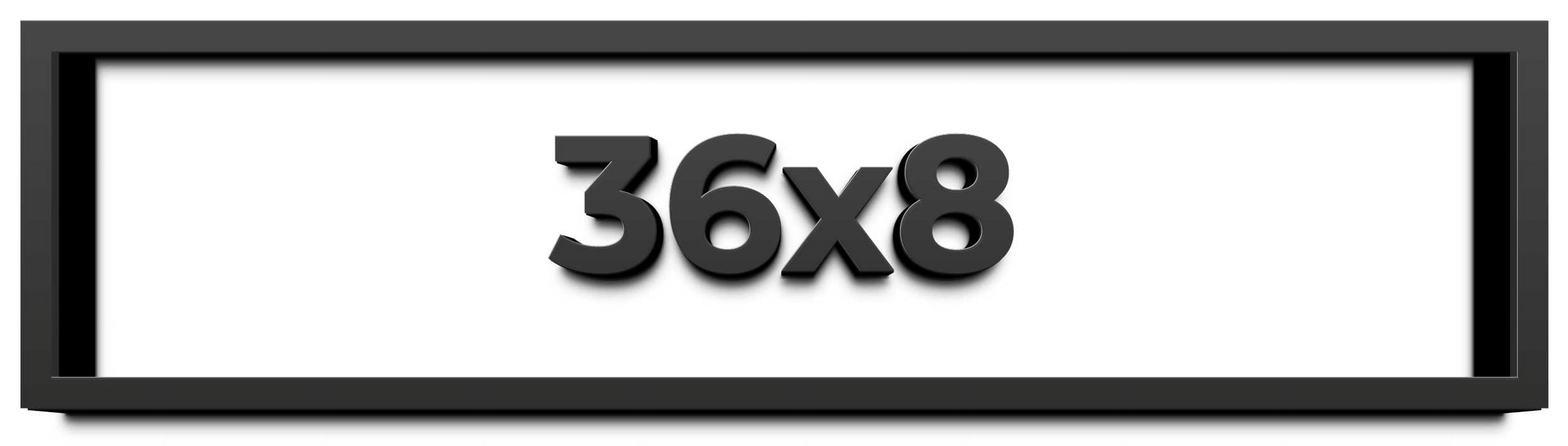 36x8 Shadow Box Frame Black | 2 Inches Deep Real Wood Contemporary ...