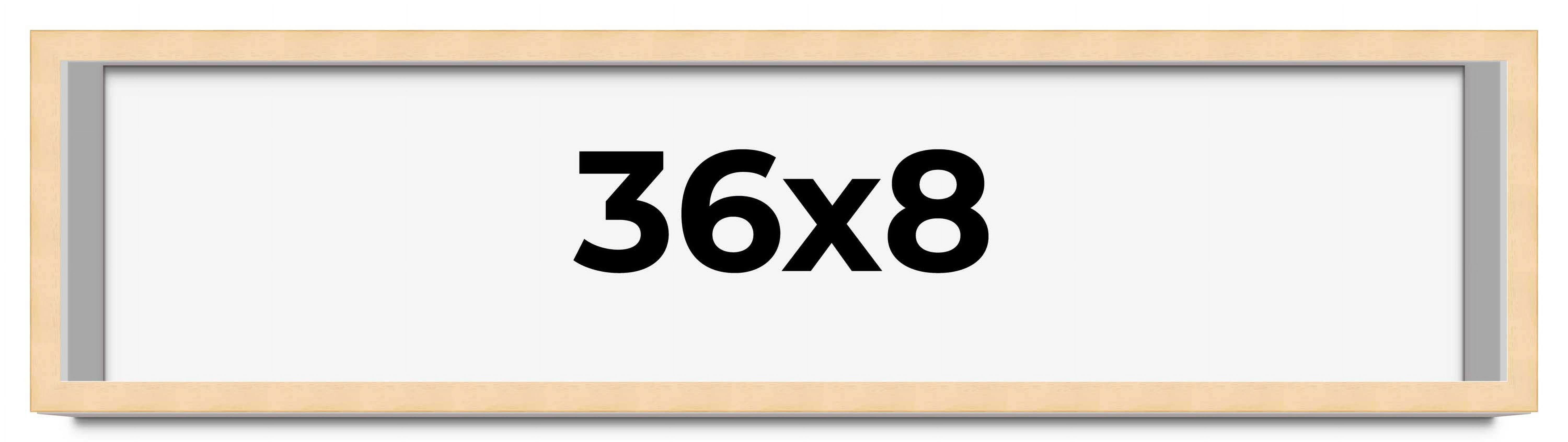 36x8 Shadow Box Frame Brown | 0.875 Inches Deep Real Wood Contemporary ...
