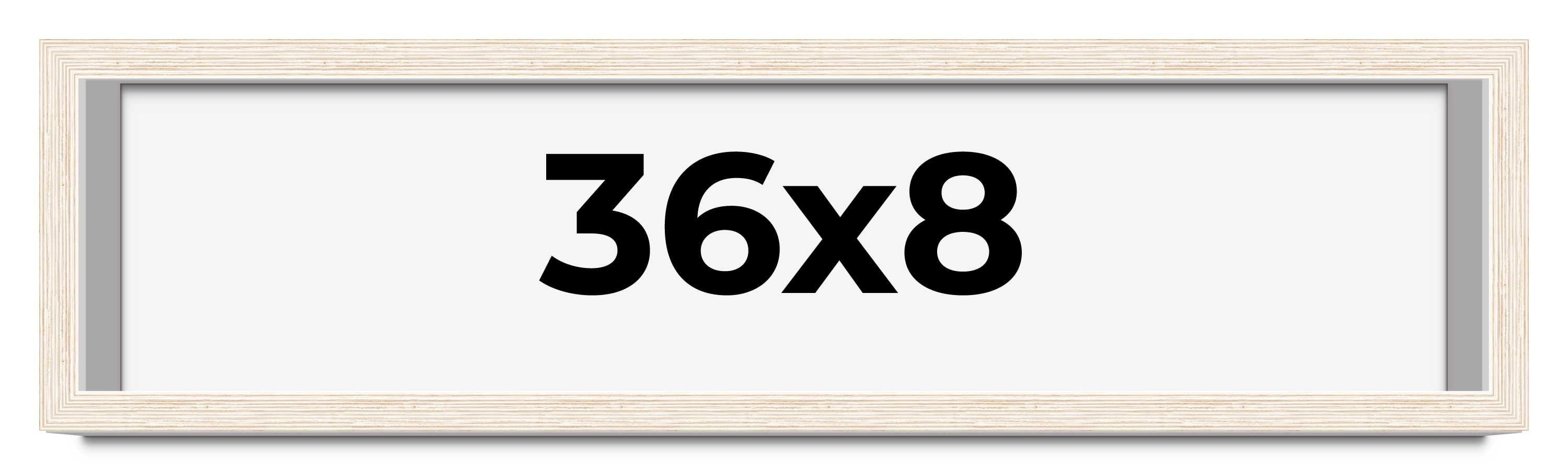 36x8 Shadow Box Frame White | 1.125 Inches Deep Real Wood Rustic ...