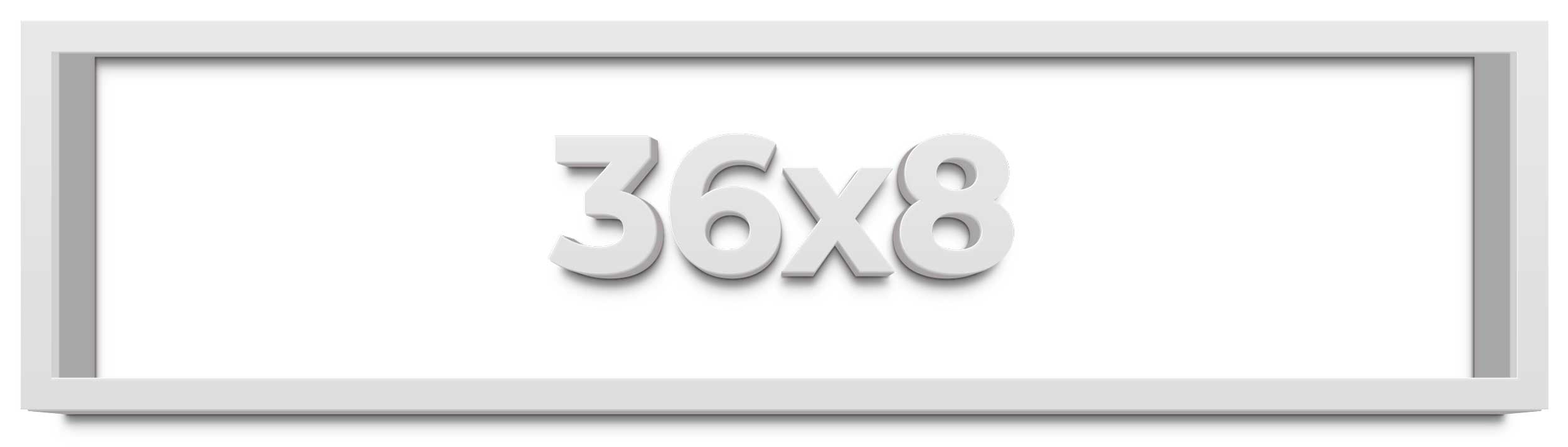 36x8 Shadow Box Frame White | 2 Inches Deep Real Wood Contemporary ...