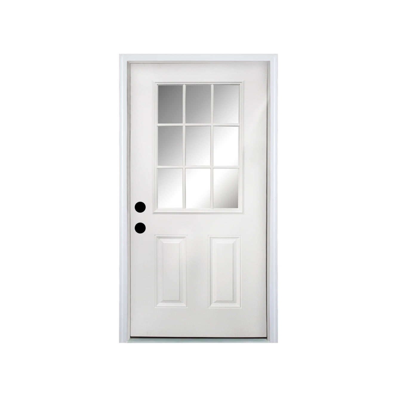 36x80 Fiberglass Front Entry Door with 4-9/16in Vinyl Frame & 9-Lite ...