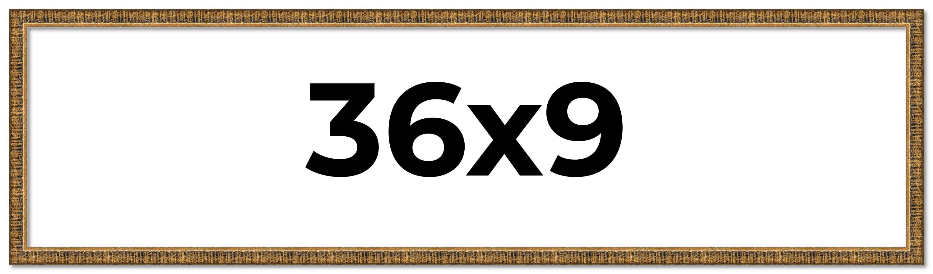36x9 Frame Gold Solid Wood Picture Frame - Complete Modern Photo Frame ...