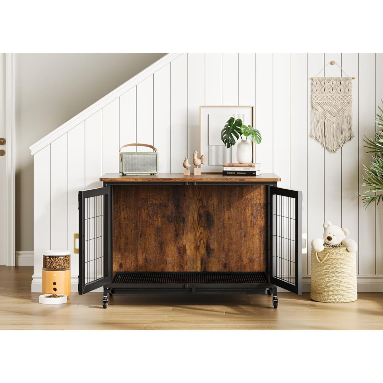 37.5 Inch Dog Kennel Furniture, Heavy Duty Dog Crate Furniture with ...