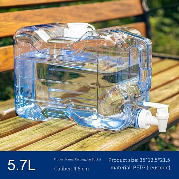 37 5L Transparent Plastic Water Dispenser with Faucet and Handle for ...