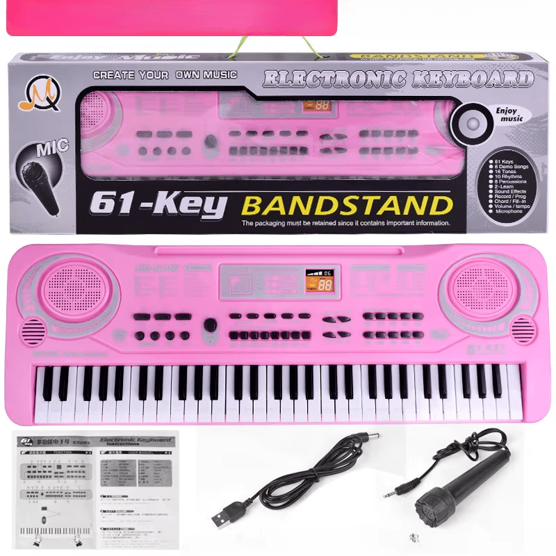 37/61 Keys Children Electronic Keyboard Piano with Microphone Beginner ...