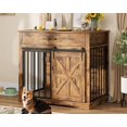 37.8" Wooden Dog Crate Furniture - Indoor Kennel Table & House for ...
