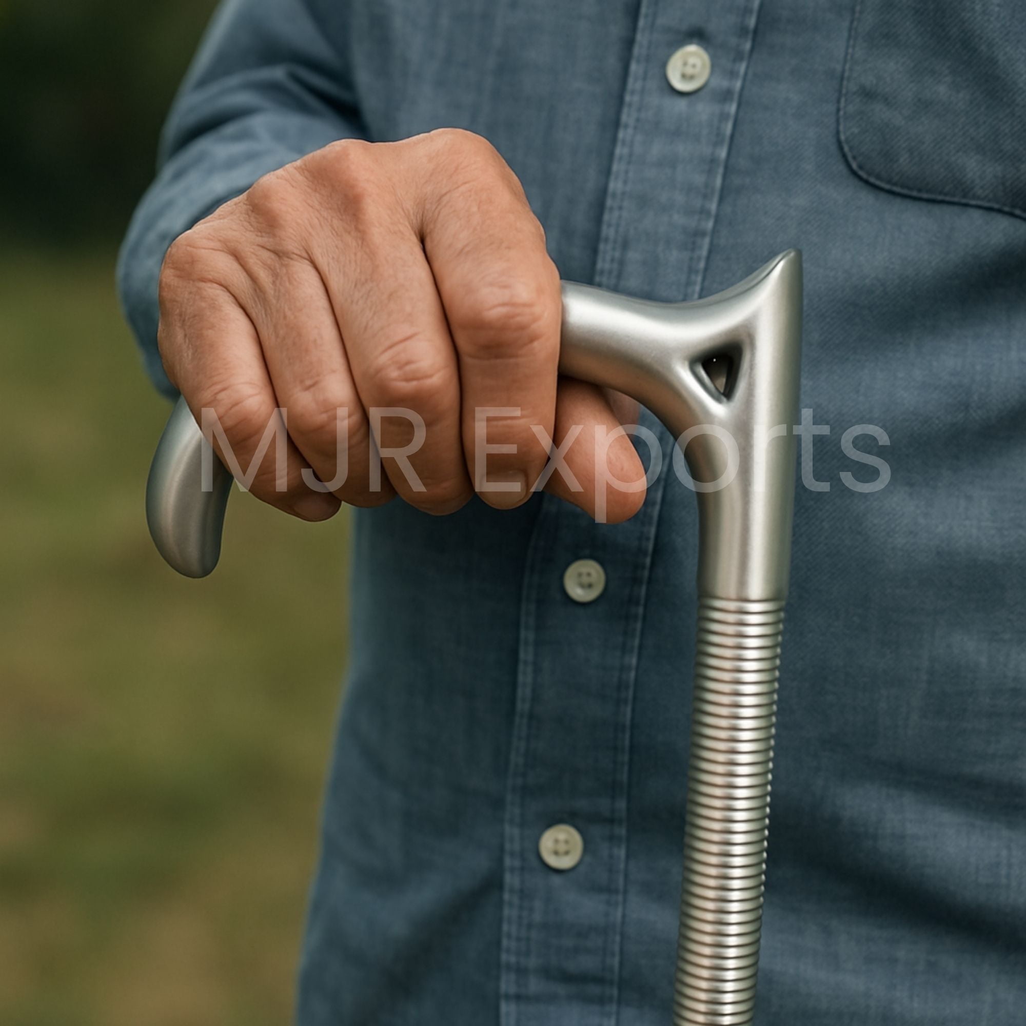 37" Aluminum Steampunk Tactical Walking Stick - V Handle for Men ...