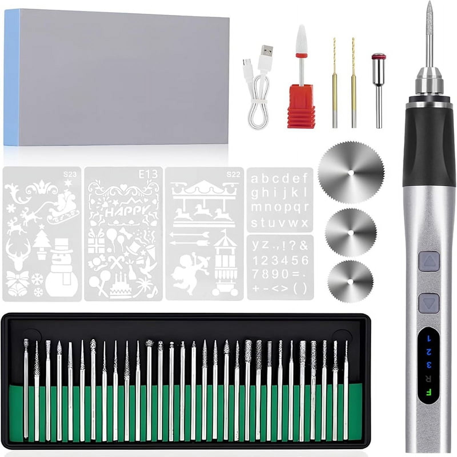 37 Bit Electric Engraving Pen, Cordless Engraving Pen USB Rechargeable ...