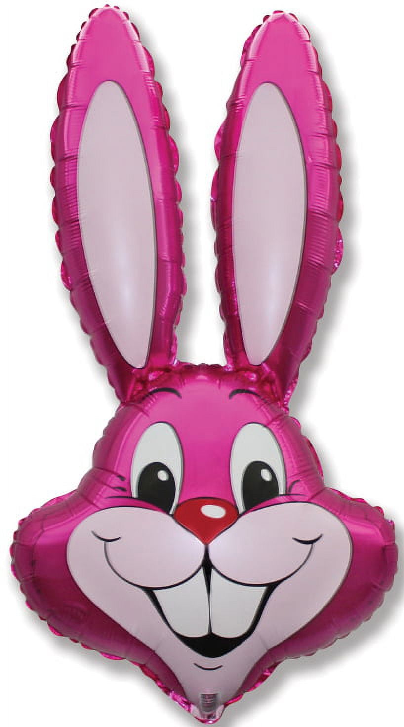 37" Bright PINK Rabbit Bunny Head Shaped Easter Basket Stuffing Fuchsia ...