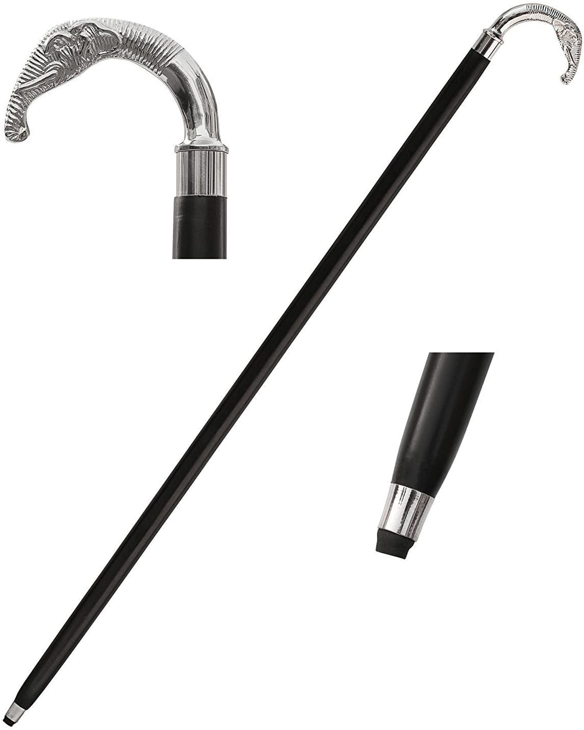 37'' Decorative Canes and Walking Sticks in Wood with Elephant Trunk ...