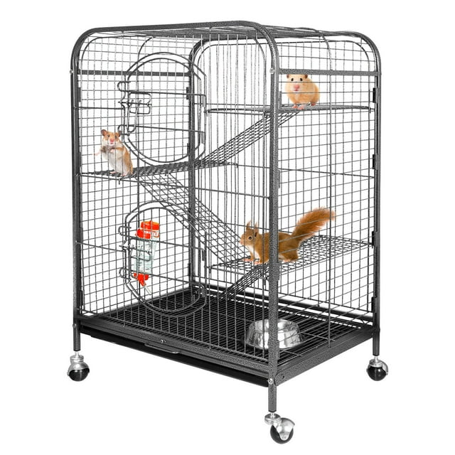 37" Ferret Cage Metal Rat Cage 4 Level Rabbit Cage w/2 Front Doors ...