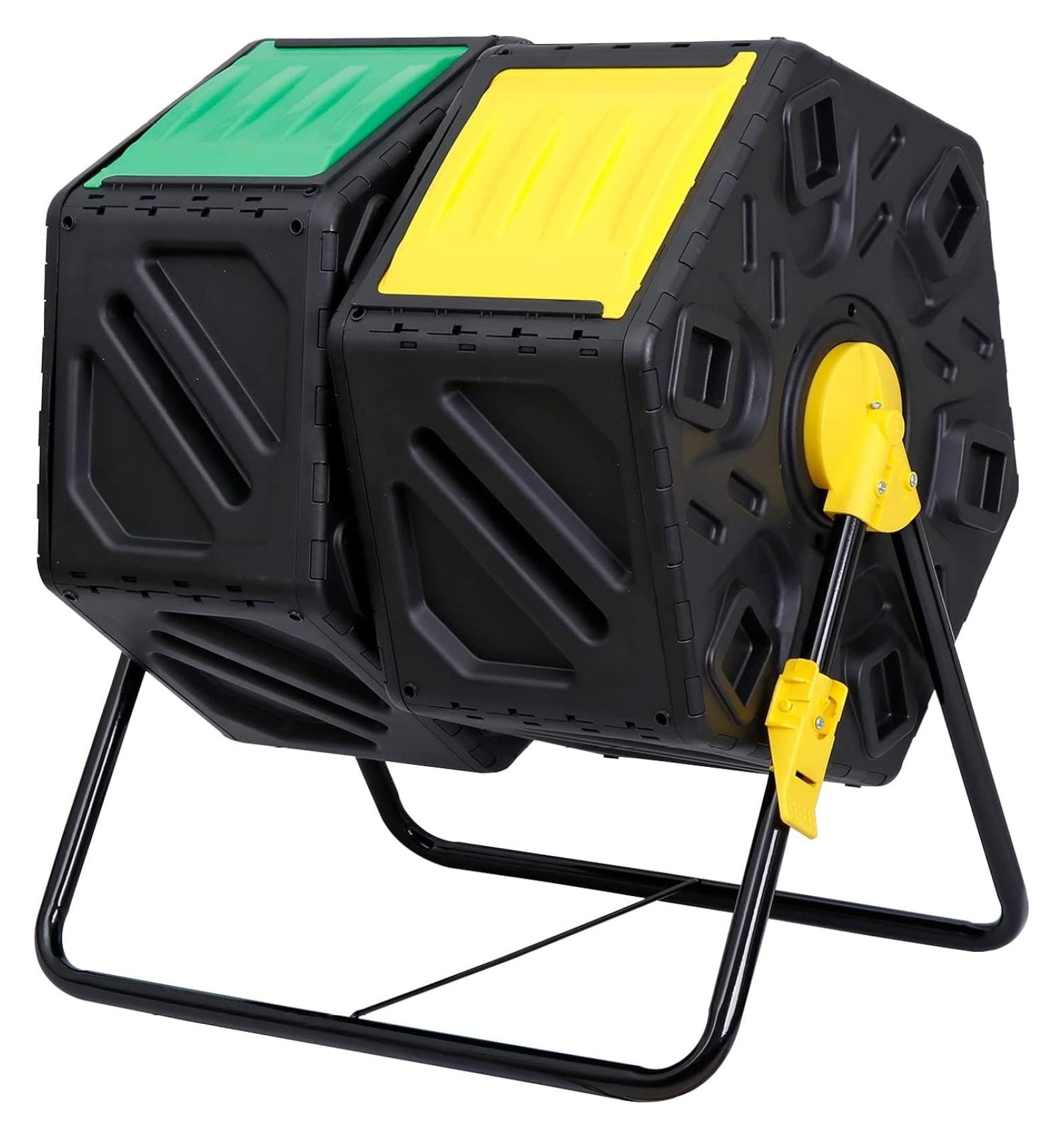 37 Gallon Compost Bin Dual Chamber Composter Rotating Chamber Garden ...