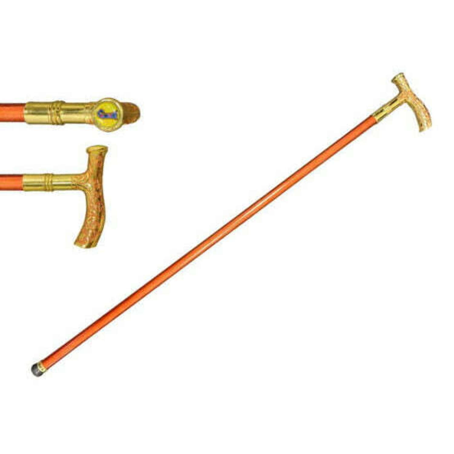 37″ Gold Handle Walking Cane - Walmart.com