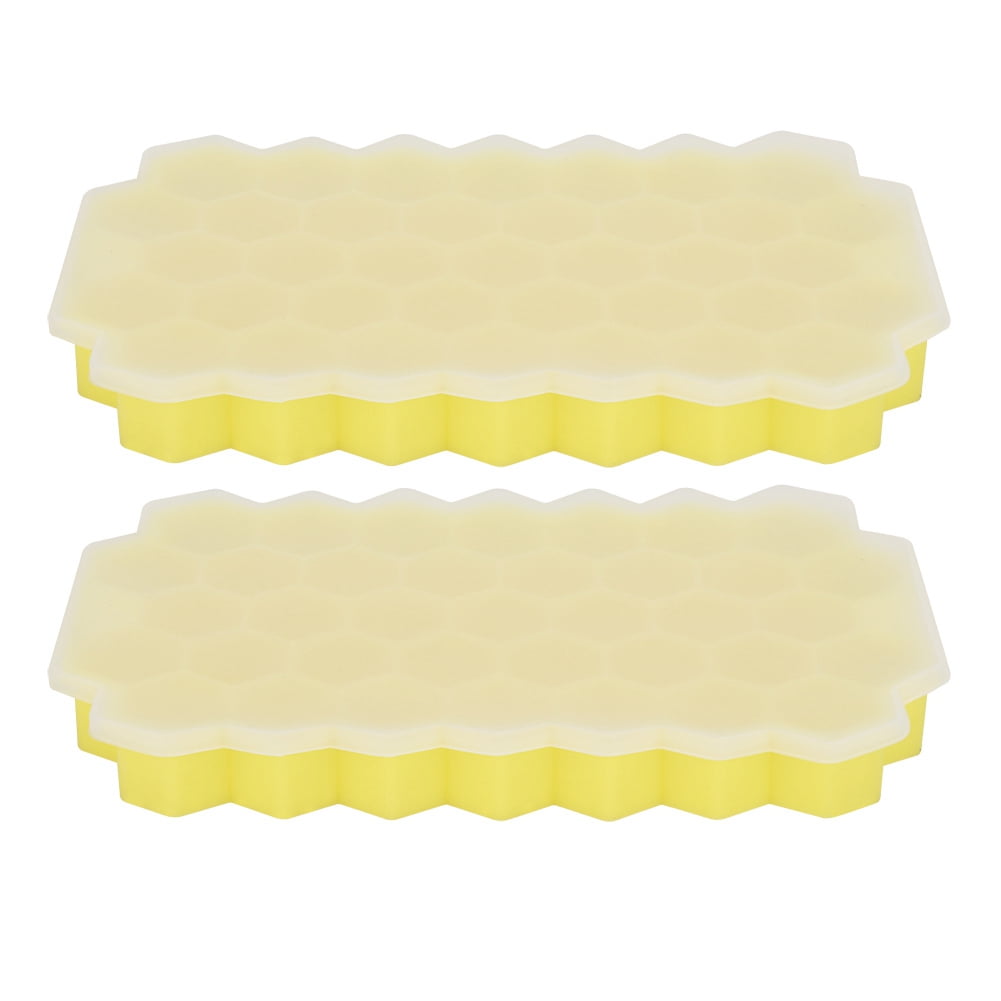 37-Grid Beehive Hexagonal Silicone Ice Cube Mold with Lid - Flexible ...