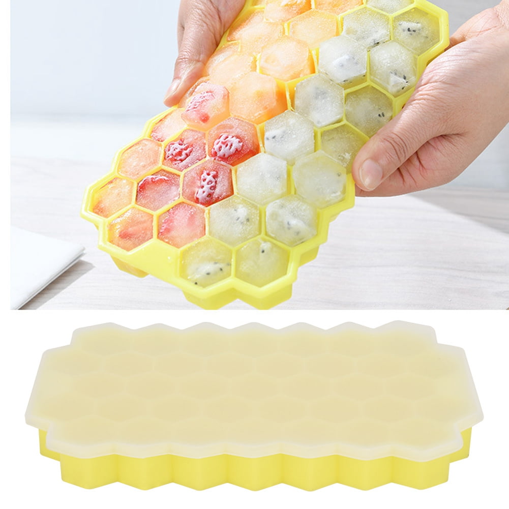37 Grids Silicone Ice Trays Flexible Ice Cubes Mold with Lid for ...