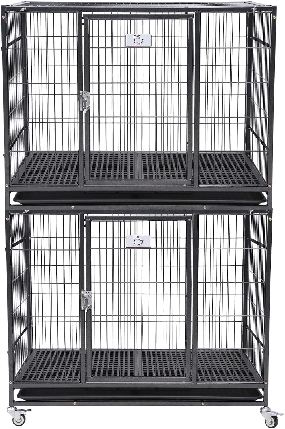 37" Homey Pet Stackable Open Top Heavy Duty Dog Pet Cage Kennel w/Tray ...