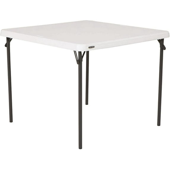 37-Inch Commercial Grade Square Folding Card Table, White Granite ...